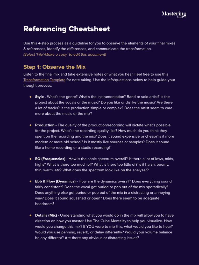 Referencing Cheatsheet | PDF