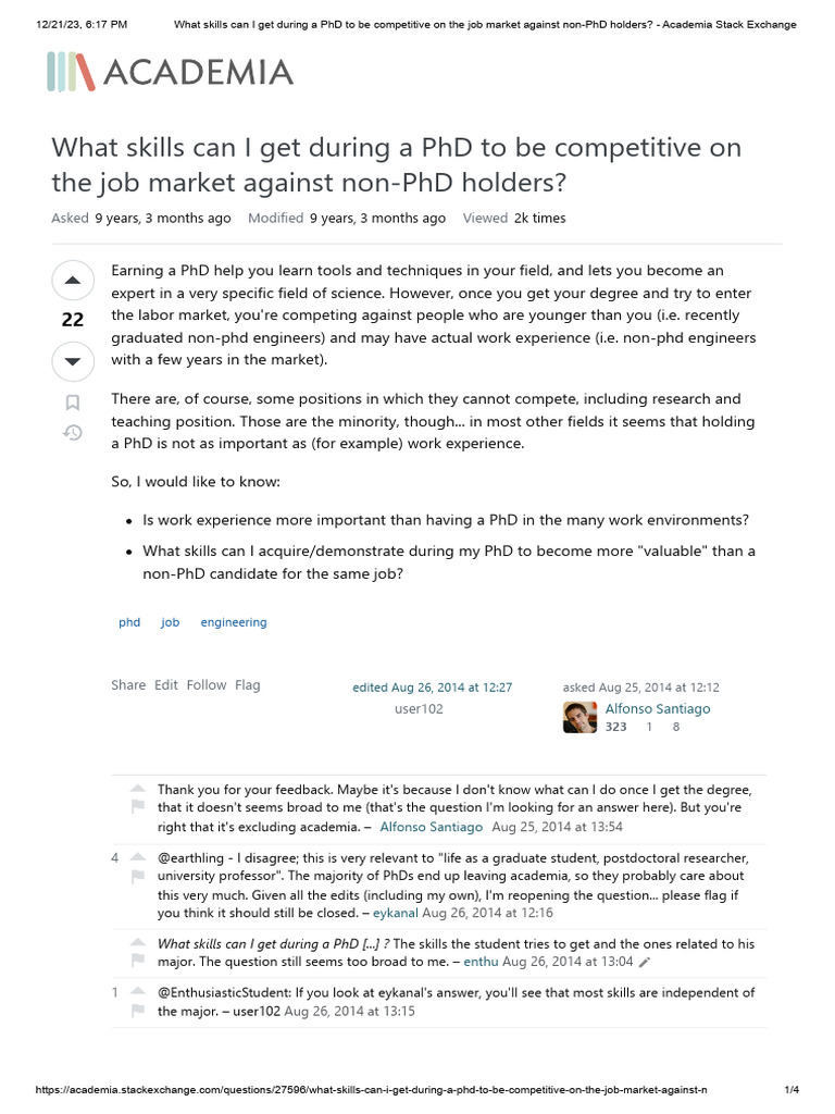 Advice For PHD Entering Industry | PDF | Doctor Of Philosophy | Knowledge