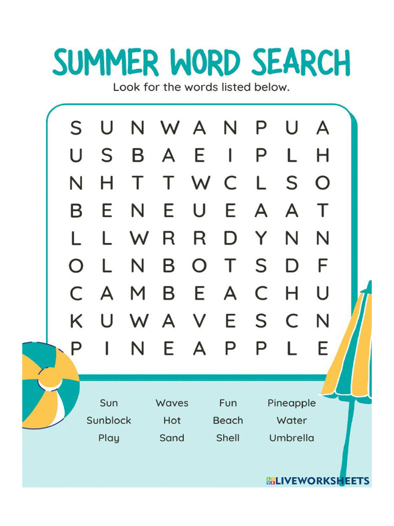 Sopa de Letras Ingles | PDF