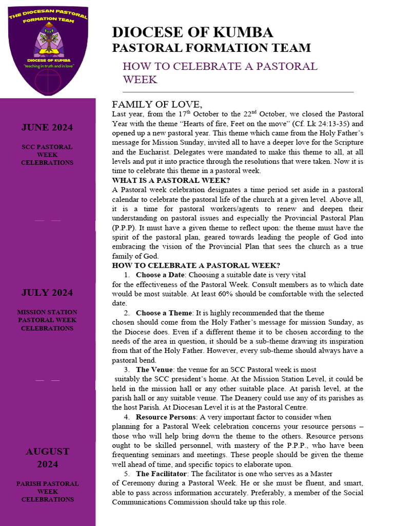 Pastoral Week Celebration Guide | PDF