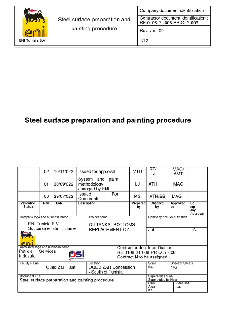 Scaffolding for Steel Painting Procedure | PDF | Scaffolding ...