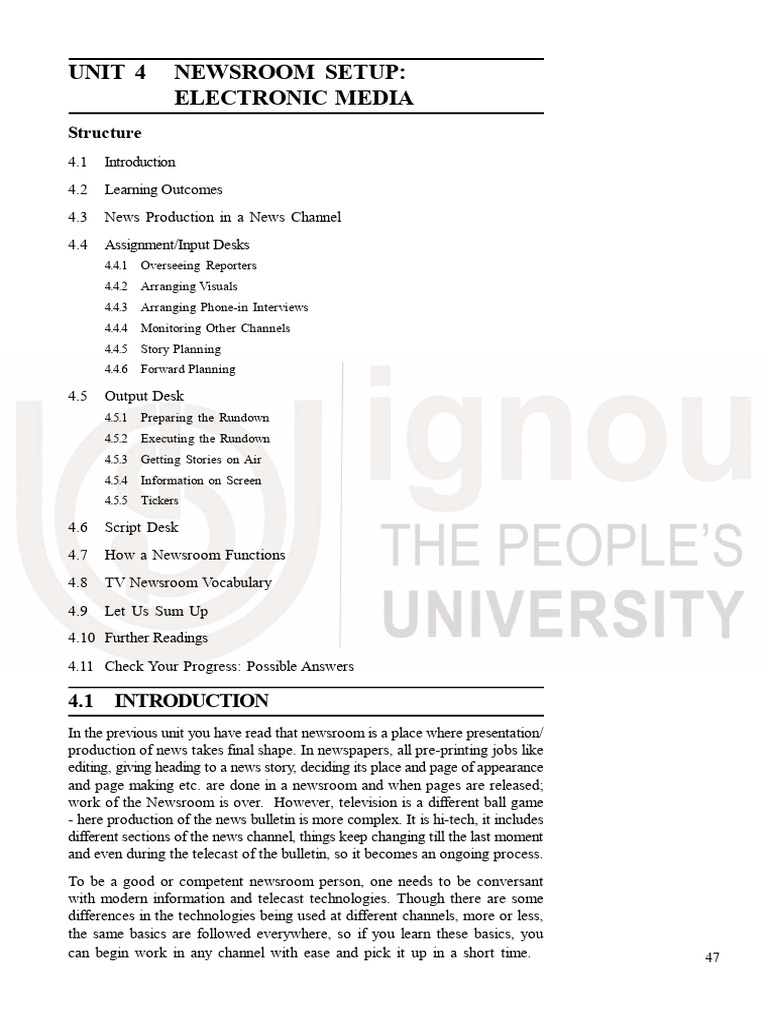 Newsroom Structure and Functions | PDF | News | Newsroom
