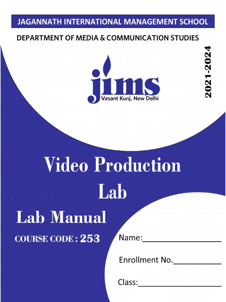 Video Production Lab Manual 2021-2024 | PDF | Microphone | Camera