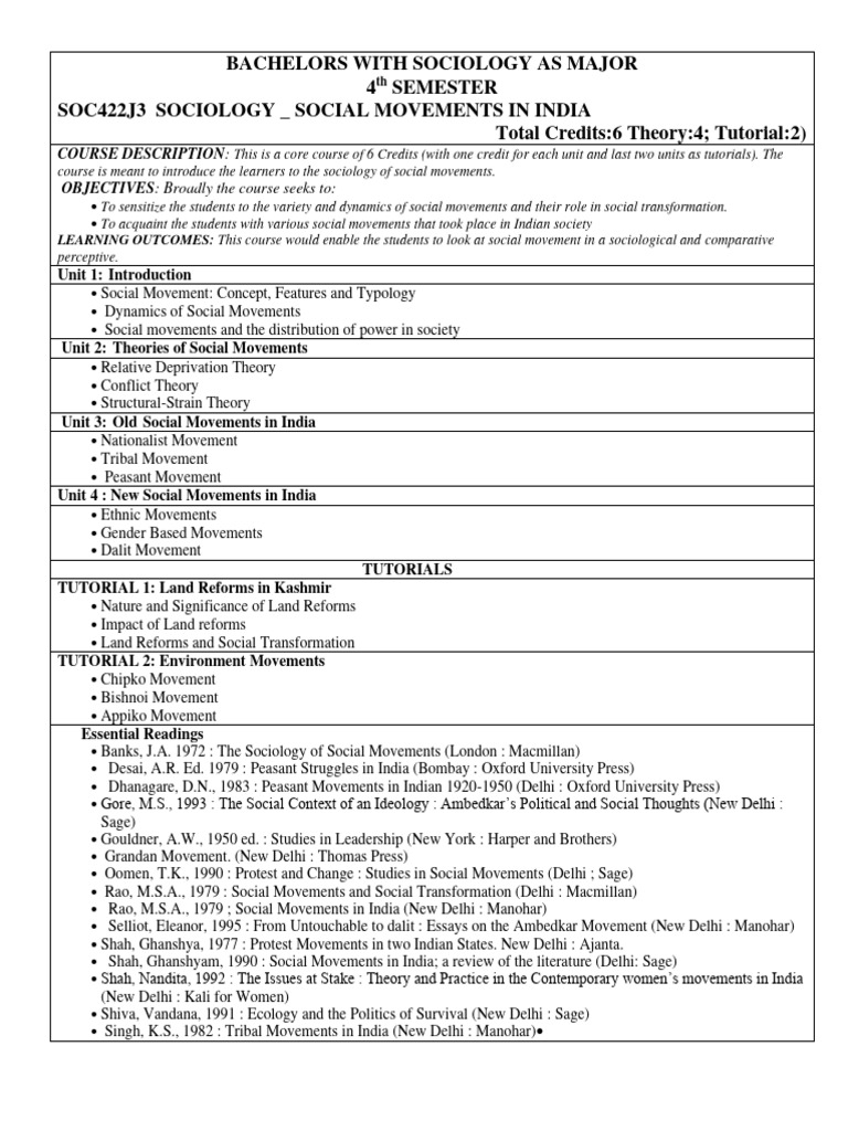 Sociology - Social Movements in India | PDF | Sociology | Liberal Arts ...