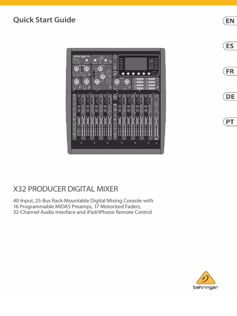 Manual de Usuario Behringer X32 Producer (Español - 26 Páginas) | PDF | Computers
