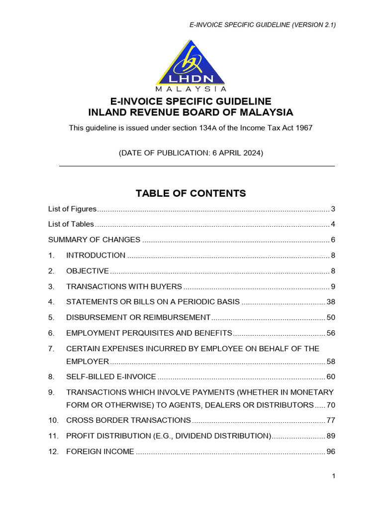 Irbm e Invoice Specific Guideline Version 21 | PDF