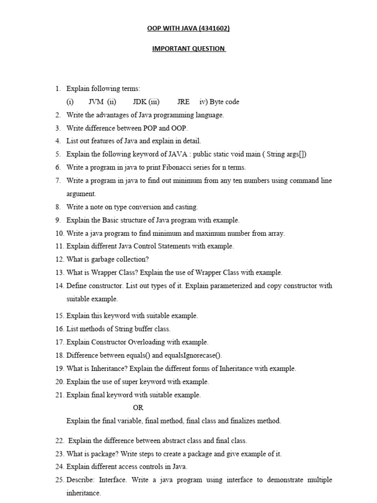 Oop With Java Imp - Question - F | PDF | Java (Programming Language) | Programming