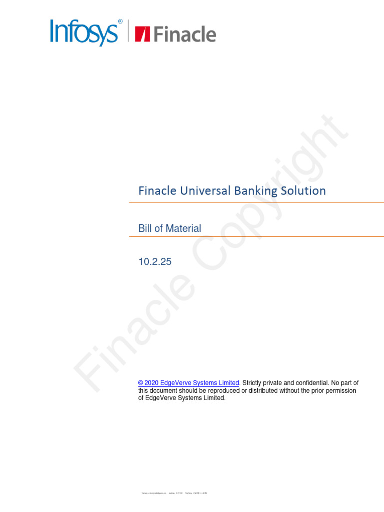 Finacle Ubs 10.2.25 Bill of Material | PDF | Red Hat | Oracle Corporation