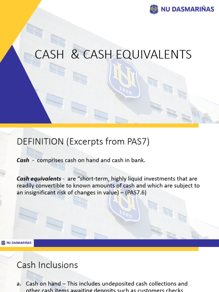 Cash & Cash Equivalents | PDF | Cash And Cash Equivalents | Cheque
