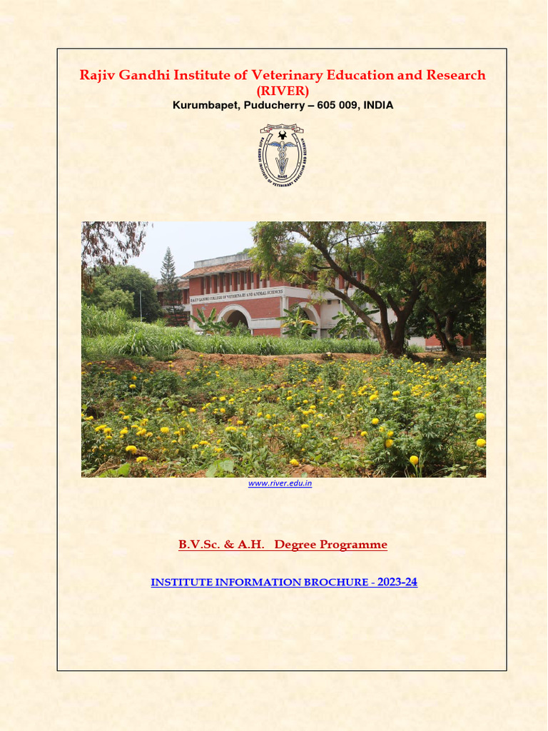 Institute Information Brochure For Admission To BVSC & AH - 2023-24 | PDF