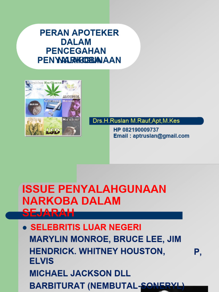 Peran Apoteker Dalam PENYALAHGUNAAN NARKOBA | PDF