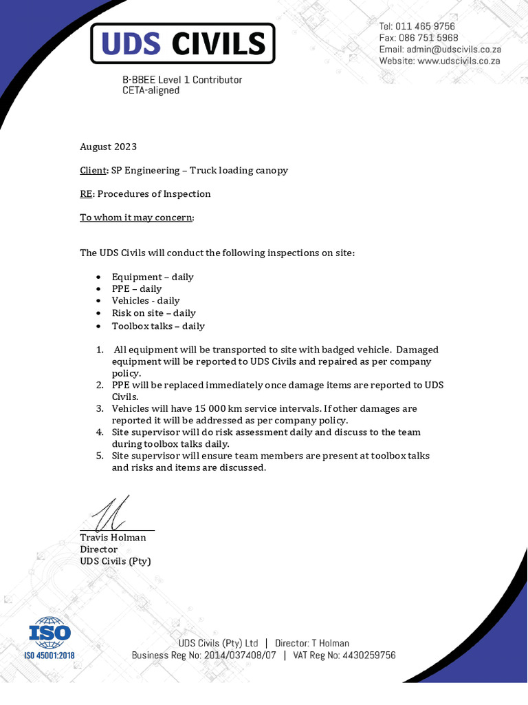 Inspection Memo (1) | PDF