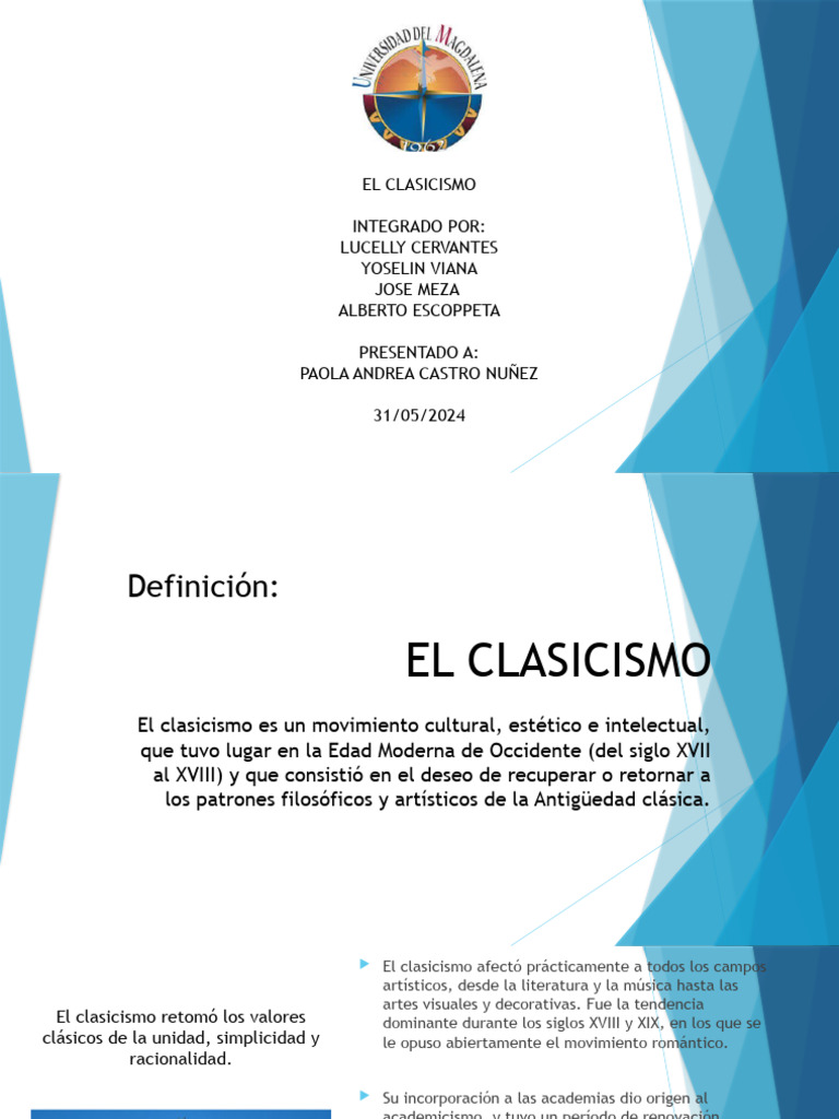 Clasicismo: Contexto y Características | PDF | Clasicismo | Periodo ...