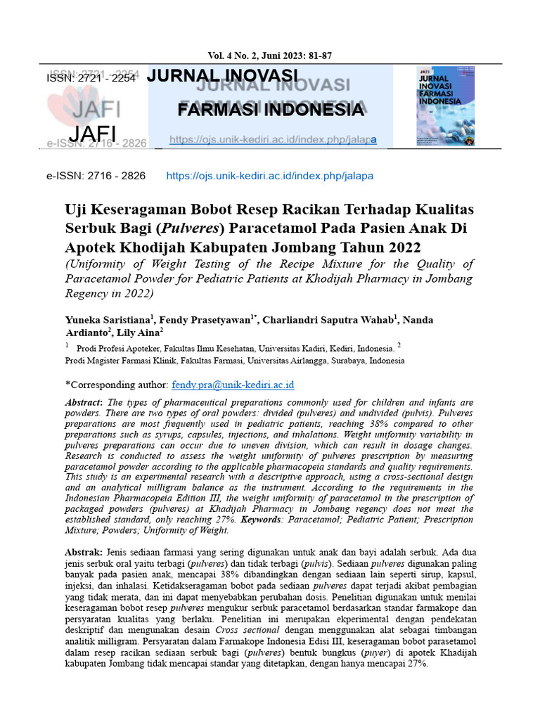 Jurnal Analisis Pulvis Dan Pulveres | PDF