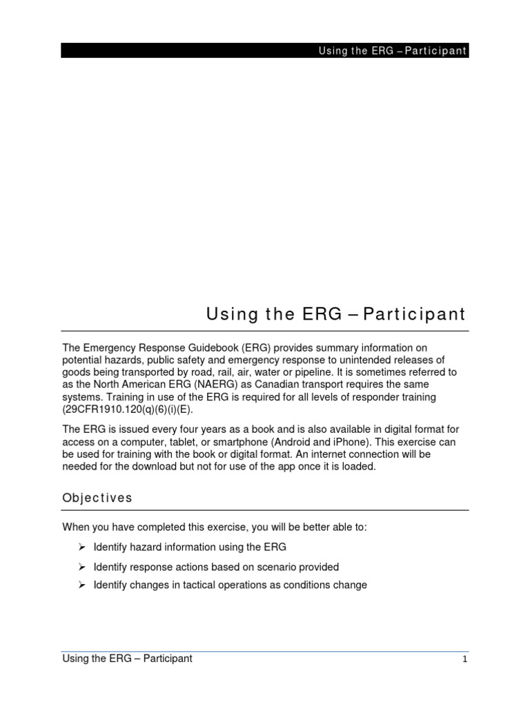 Emergency Response Guidebook Overview | PDF | Dangerous Goods | I Pad