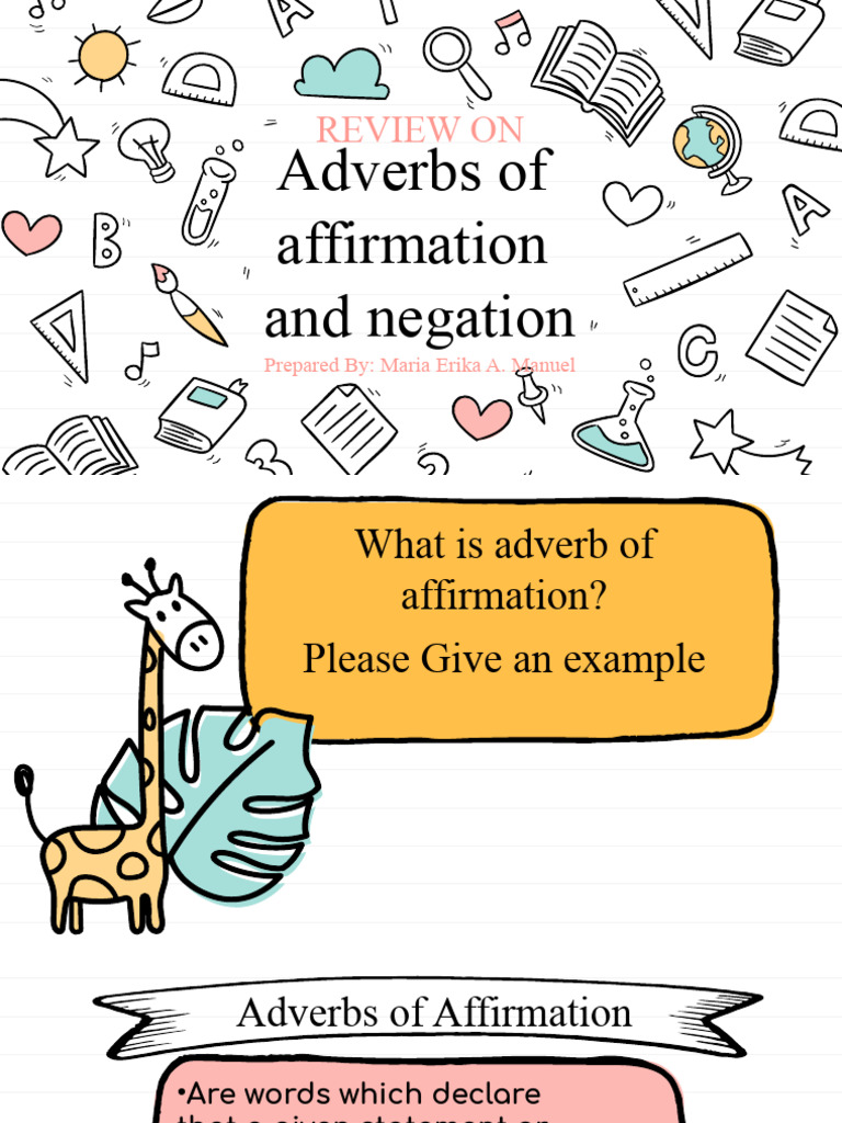 Adverbs of Affirmation and Negation | PDF