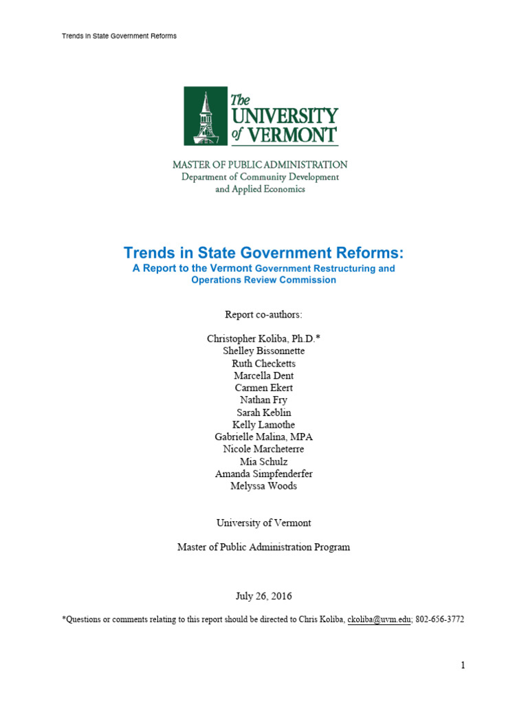 Restructuring Government Commission - Final Report. | PDF | Evidence ...