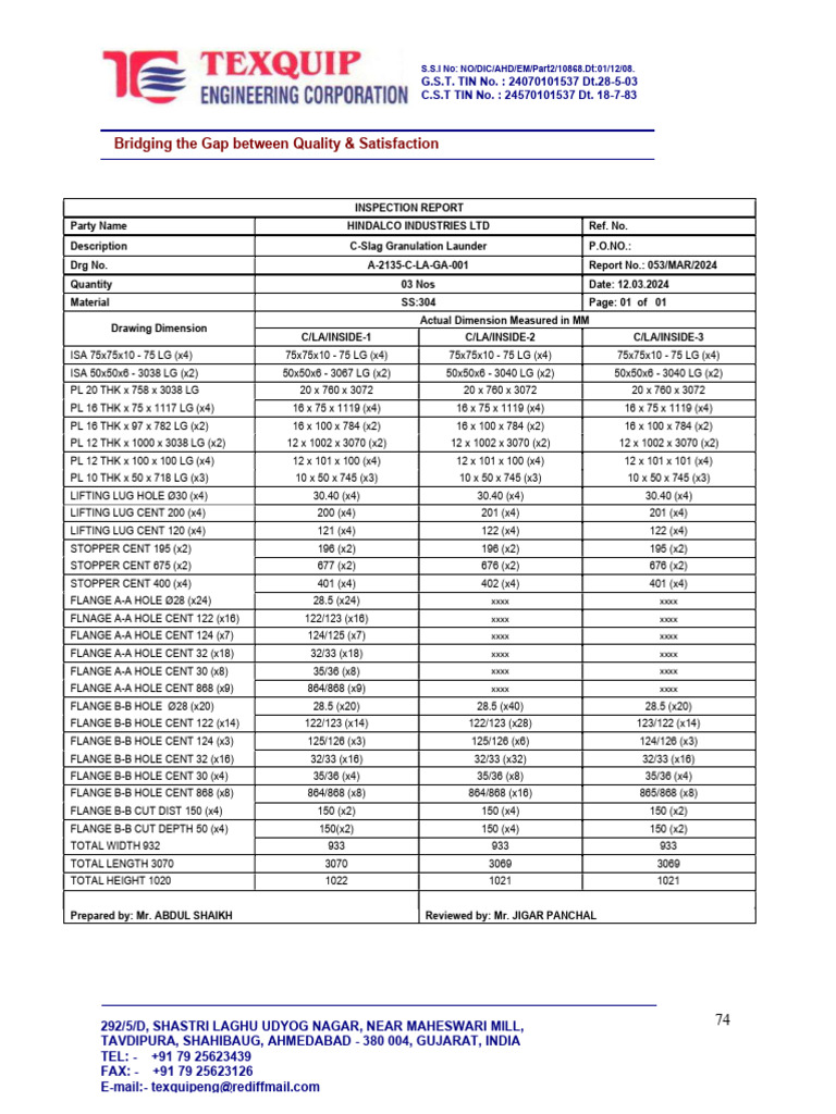 C-Slag Granulation Launder & Nozzle-14.03.2024 | PDF