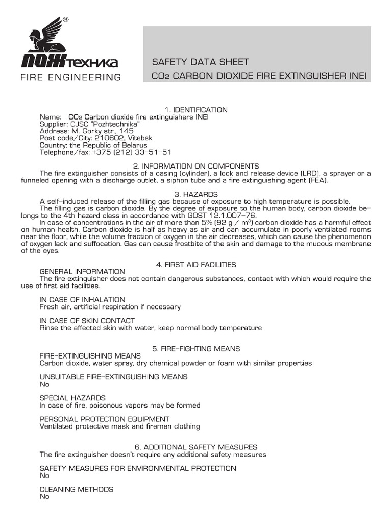 MSDS CO2 Extinguishers Iney - en | PDF