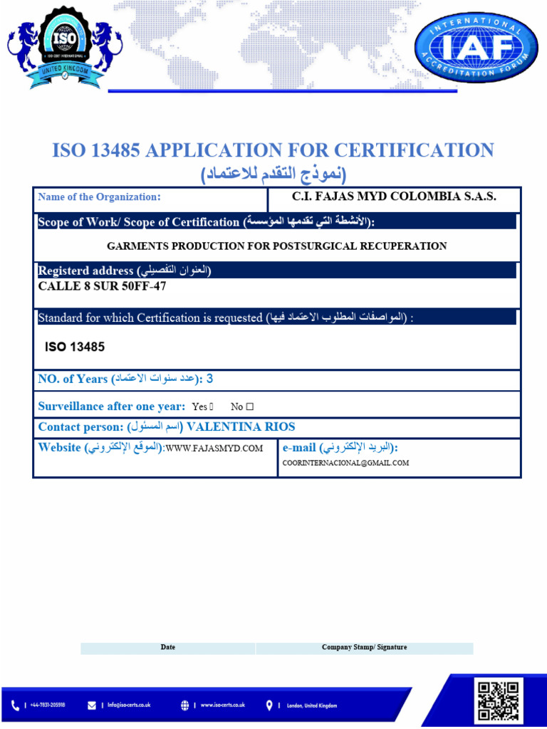 Iso 13485 Application | PDF