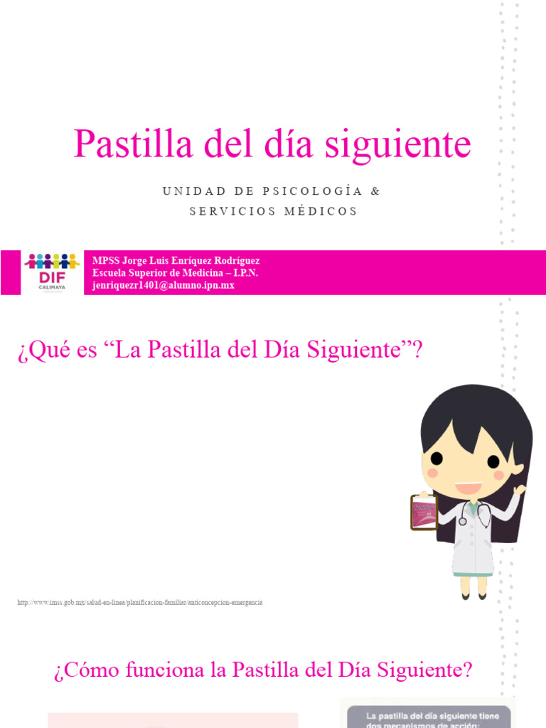 Efectos y Uso de la Pastilla del Día Siguiente | PDF | Control de la ...