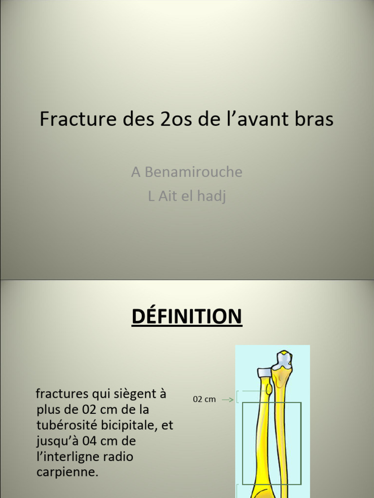 Fractures des deux os de l'avant-bras | PDF | Anatomie | Membres (anatomie)