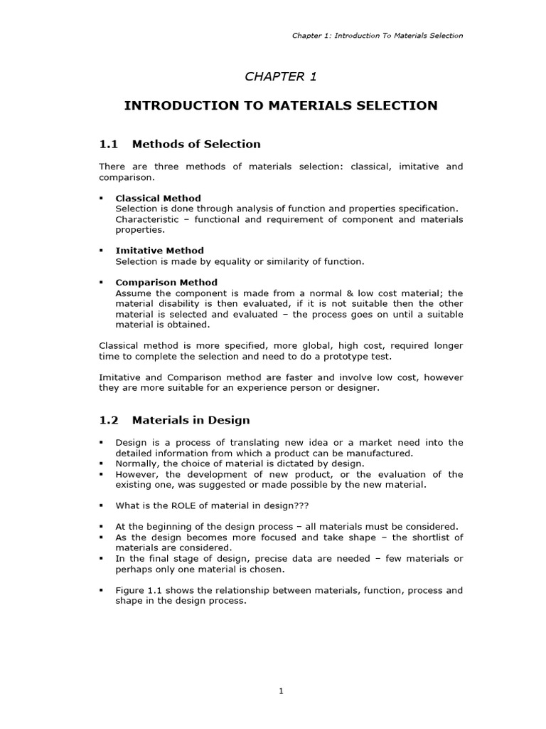 Chapter 1 | PDF | Prototype | Materials