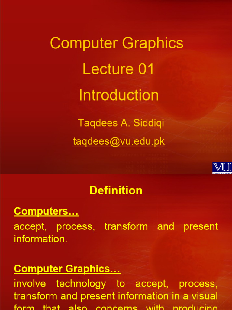 Lecture 01 | PDF | Computer Graphics | 3 D Computer Graphics Lecture 01 | PDF | Computer Graphics | 3 D Computer Graphics