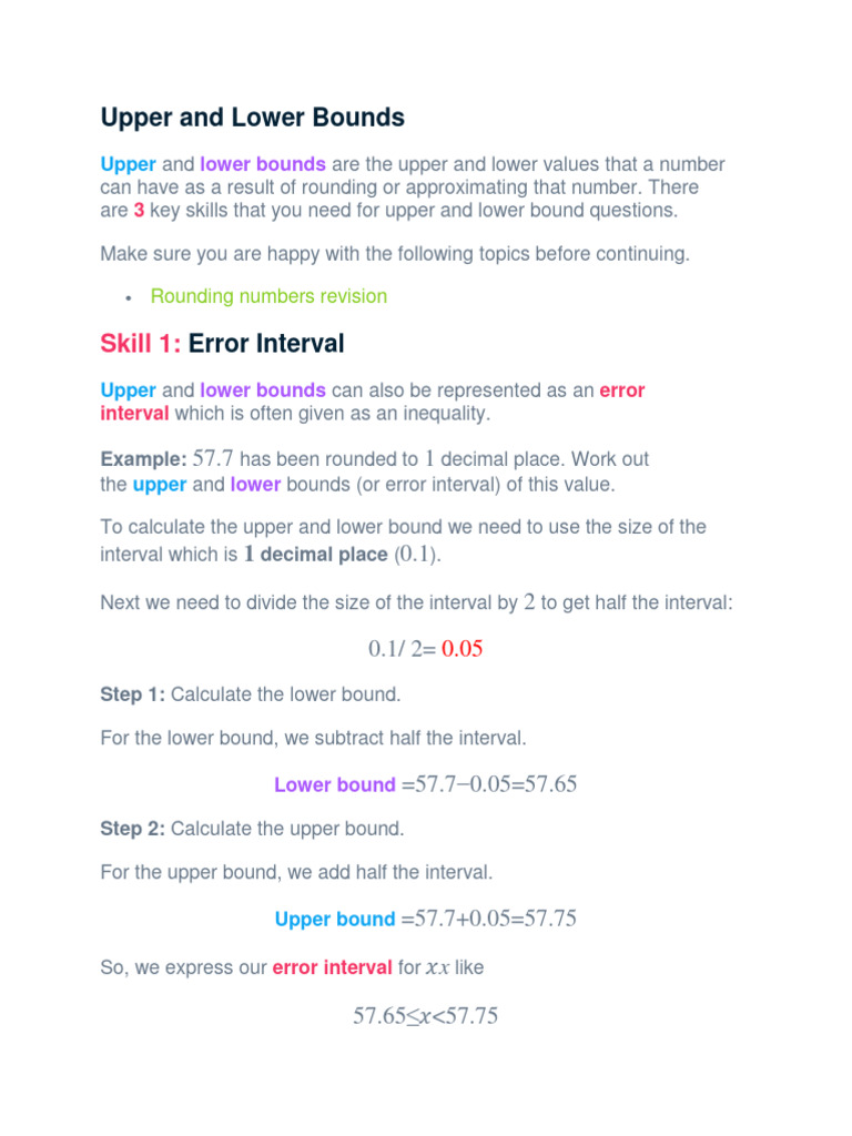 Upper and Lower Bounds | PDF | Significant Figures | Mathematics Upper and Lower Bounds | PDF | Significant Figures | Mathematics