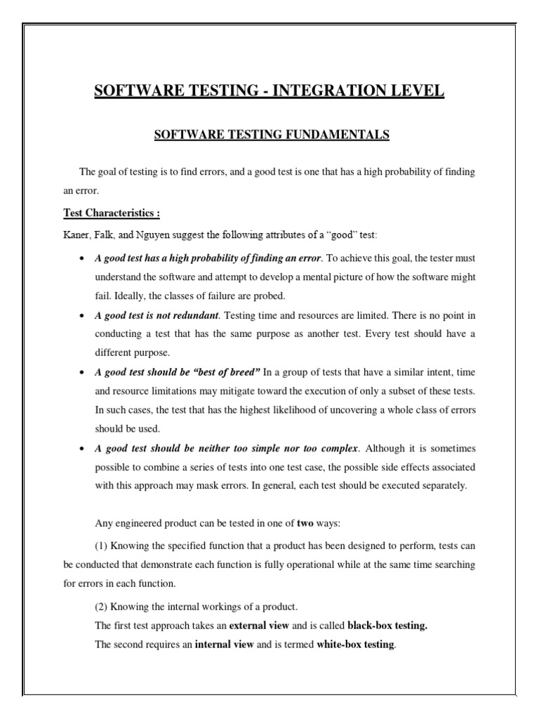 Unit 4 Software Testing_Integration Level | Download Free PDF ...