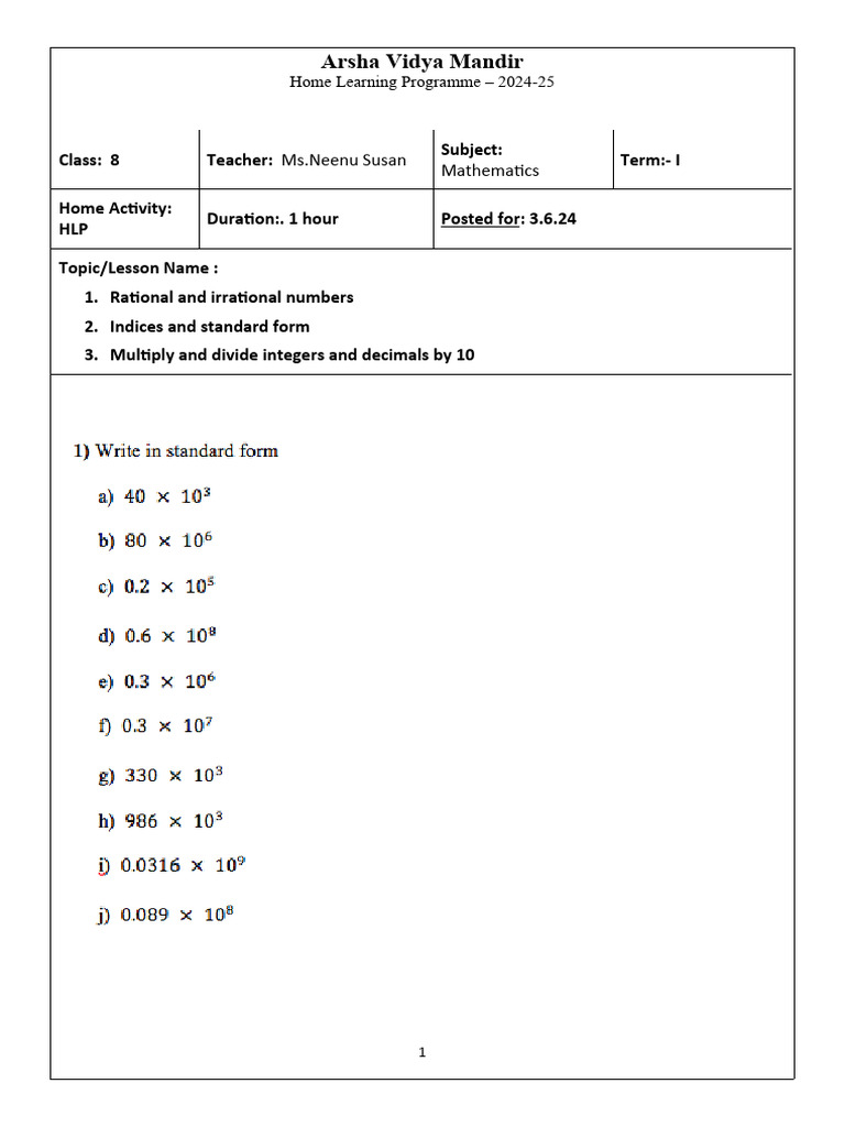 File - 733552721 - 1717370299 - Class 8 Revision | PDF