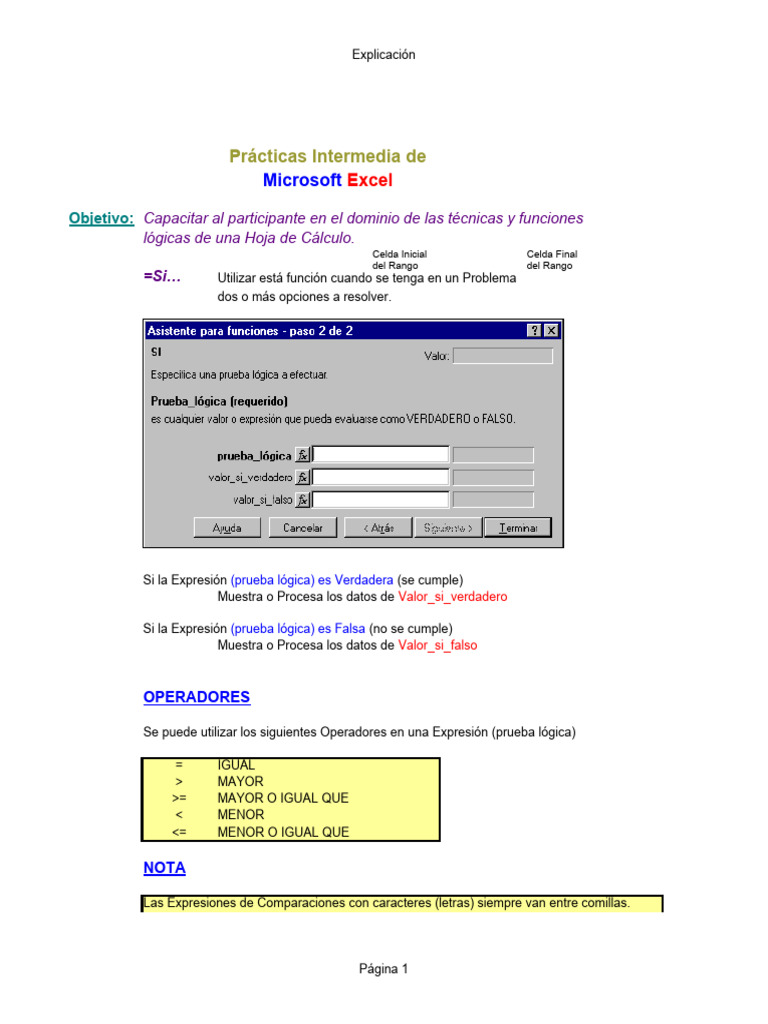 Repaso de Funciones Lógicas - LQSKXS | PDF | Hoja de cálculo | Microsoft Excel