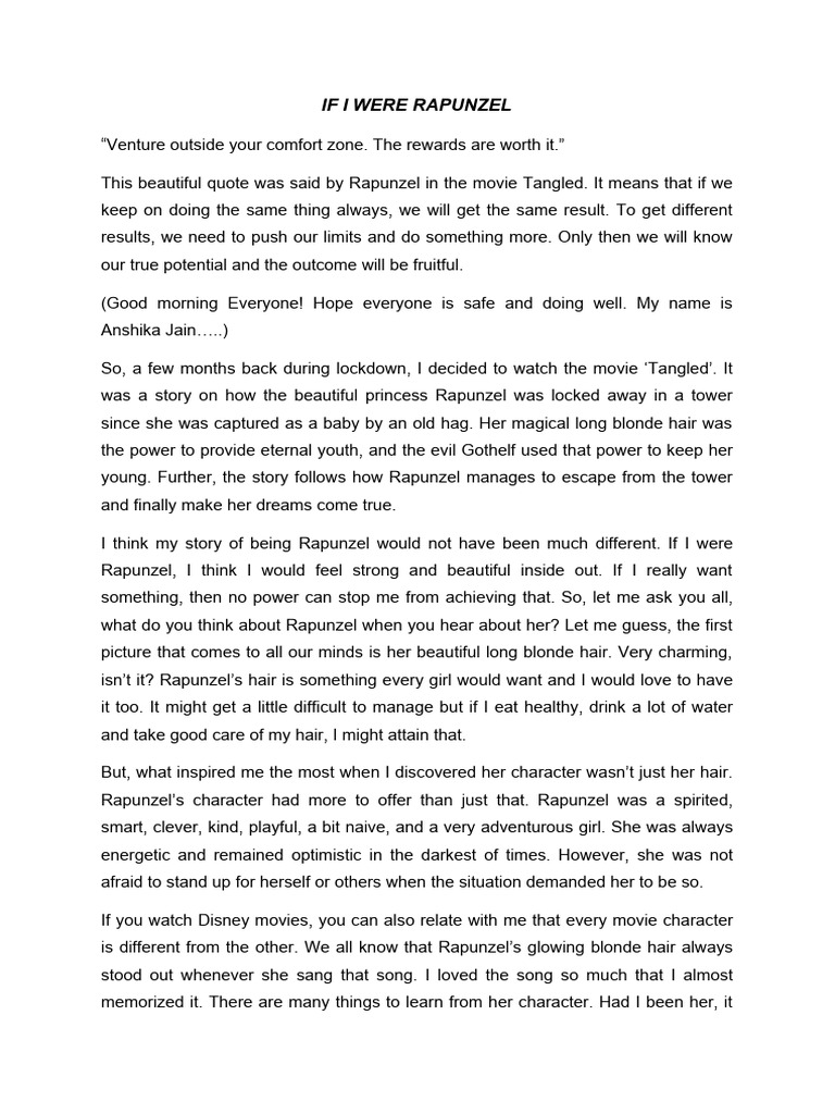 If I were Rapunzel | PDF | Rapunzel | Fairy Tales
