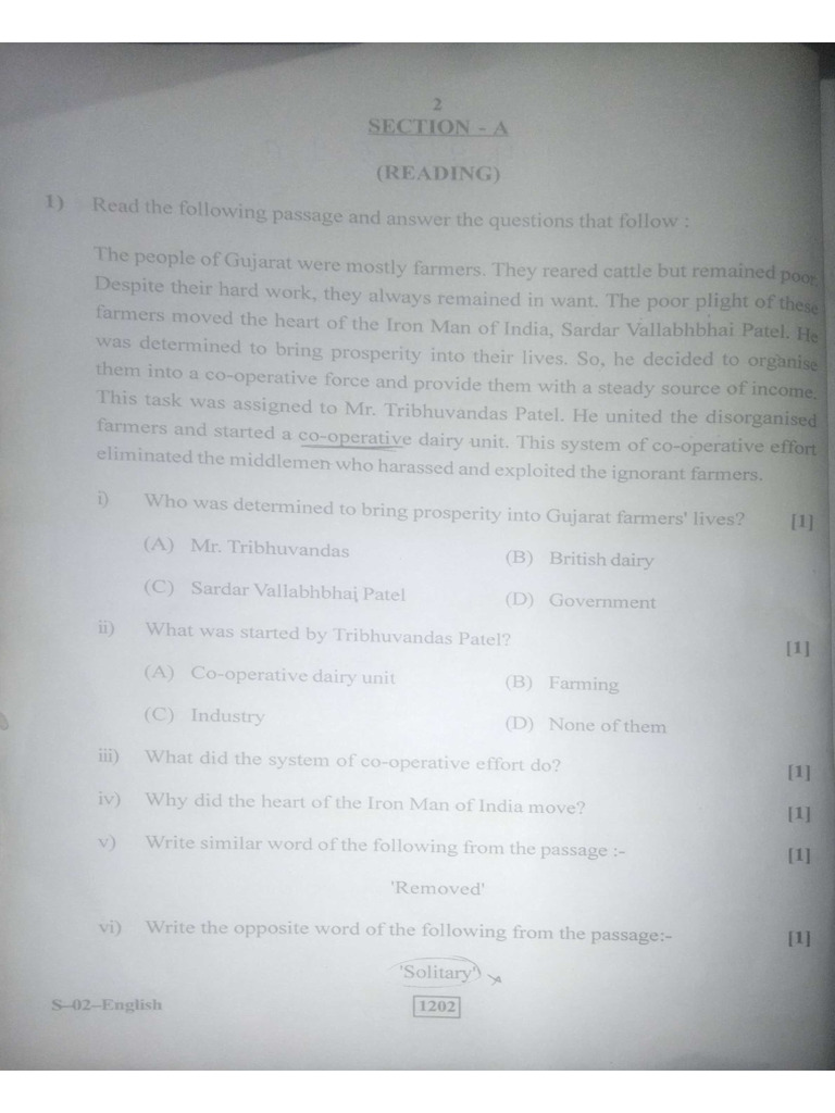 Eng Board Paper 2023 | PDF