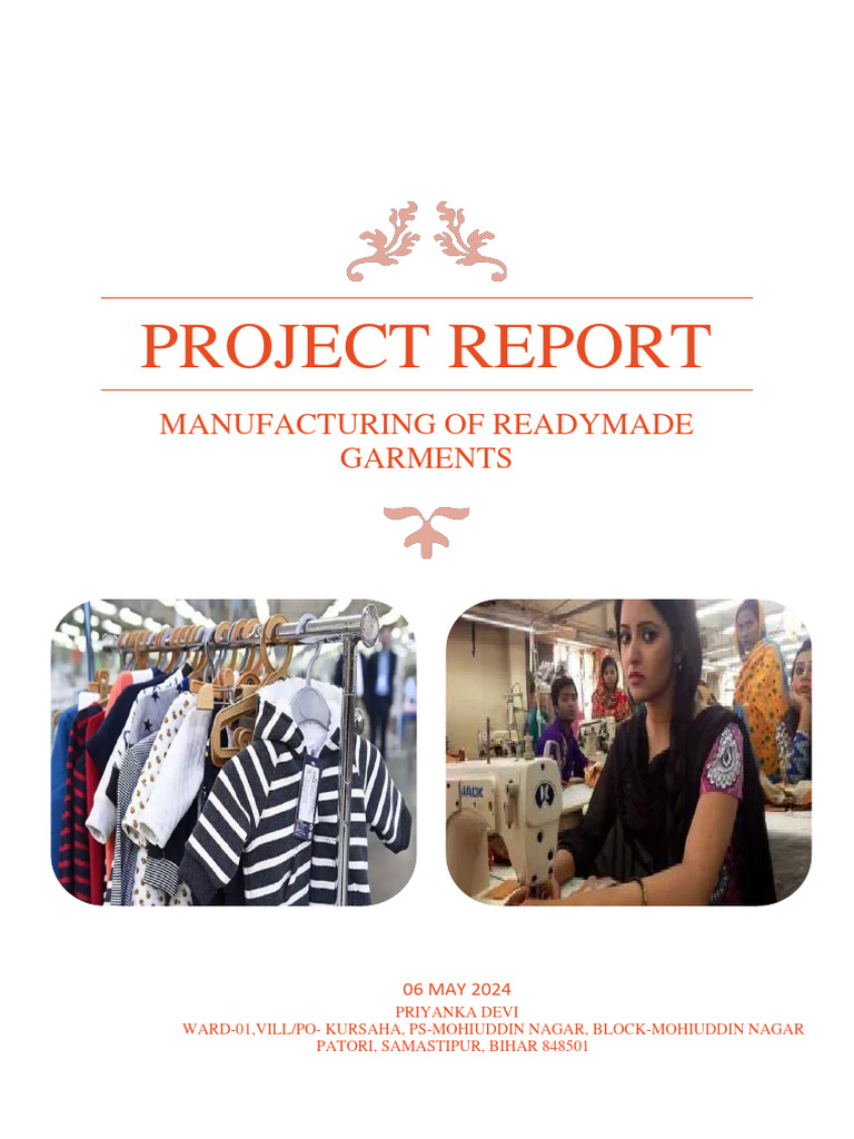 Project Report Pmegp Priyanka Devi | PDF | Depreciation | Clothing