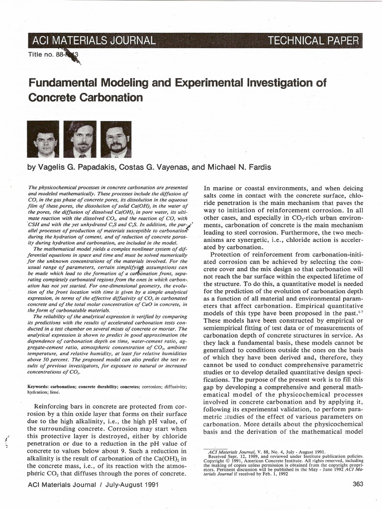 1991-Fundamental-modeling-and-experiment ACI | PDF | Concrete | Cement