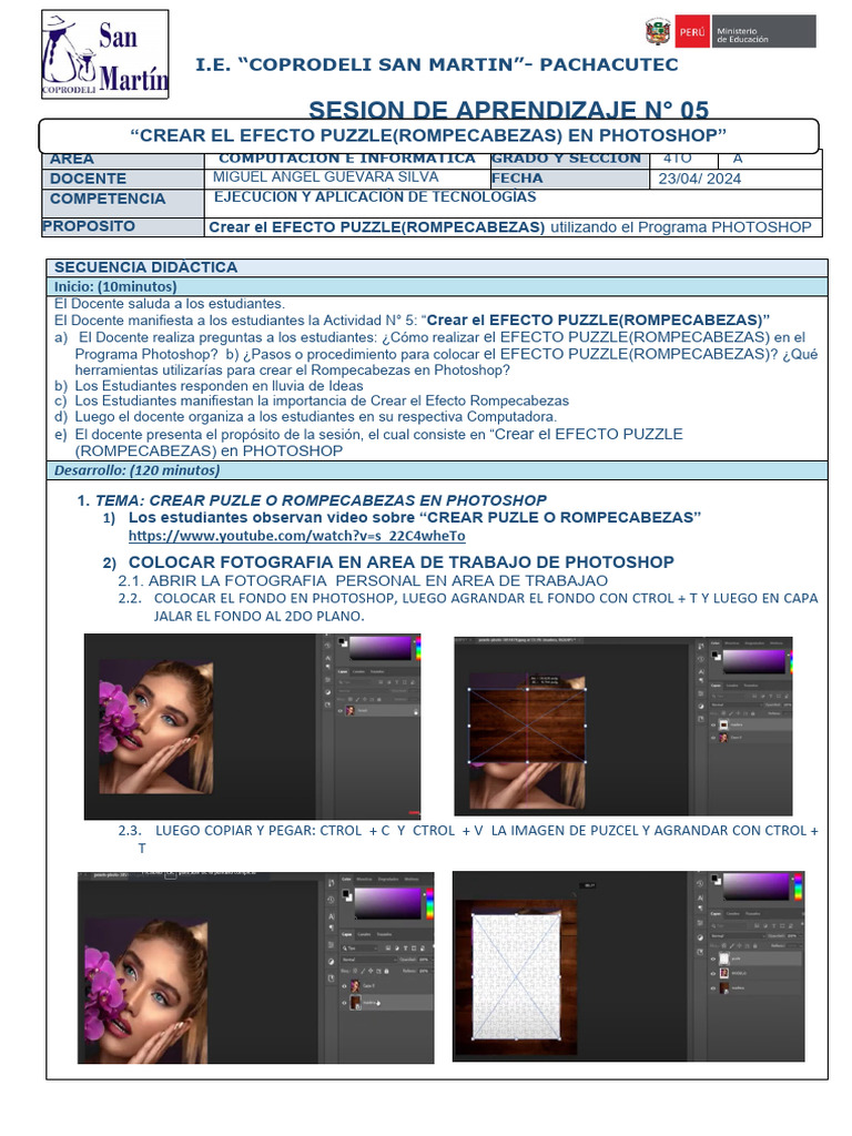 SESION DE APRENDIZAJE DE COMPUTACION 4to IEP COPRODELI 2024 Clase 5 | PDF | Aprendizaje ...