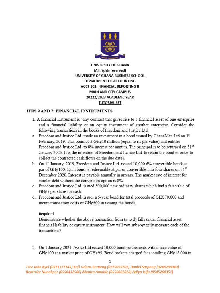 ACCT 302 TS - Fin Inst | PDF | Bonds (Finance) | Interest