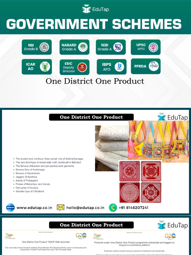 1st December 2023 - ODOP Scheme - Government Scheme | PDF | Exports ...