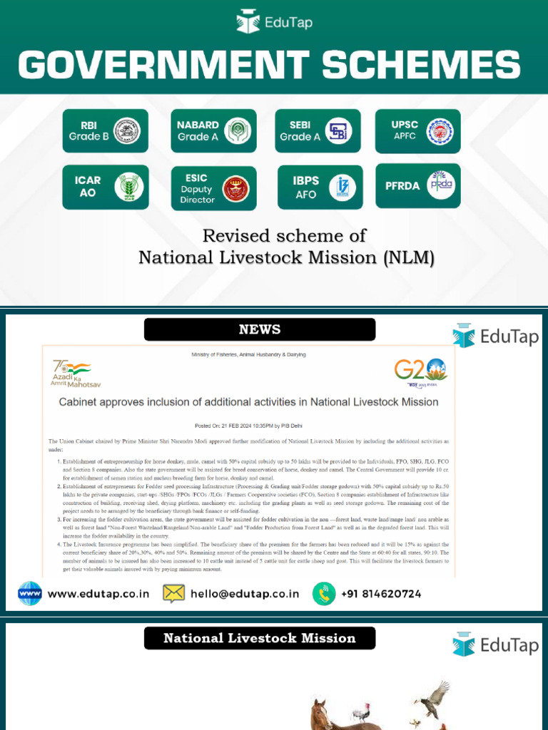 1st March 2024-National Livestock Mission - Government Scheme | PDF ...