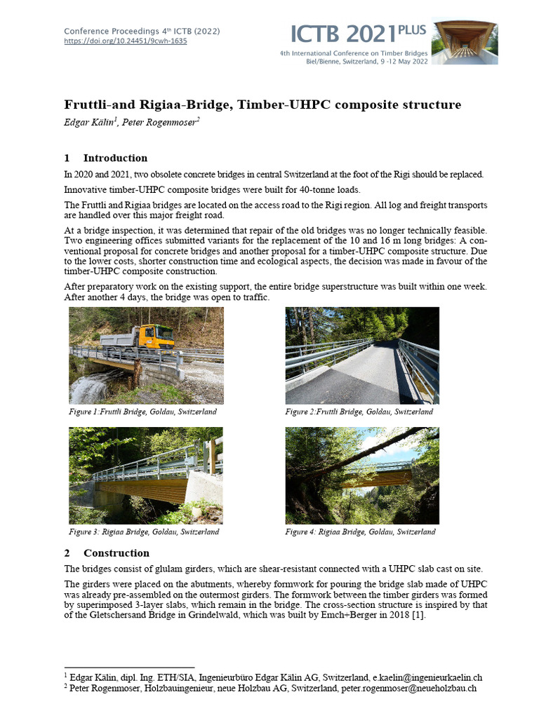 2024 Bois BFUP 05-Ictb2021-Kaelin | PDF | Concrete | Bridge