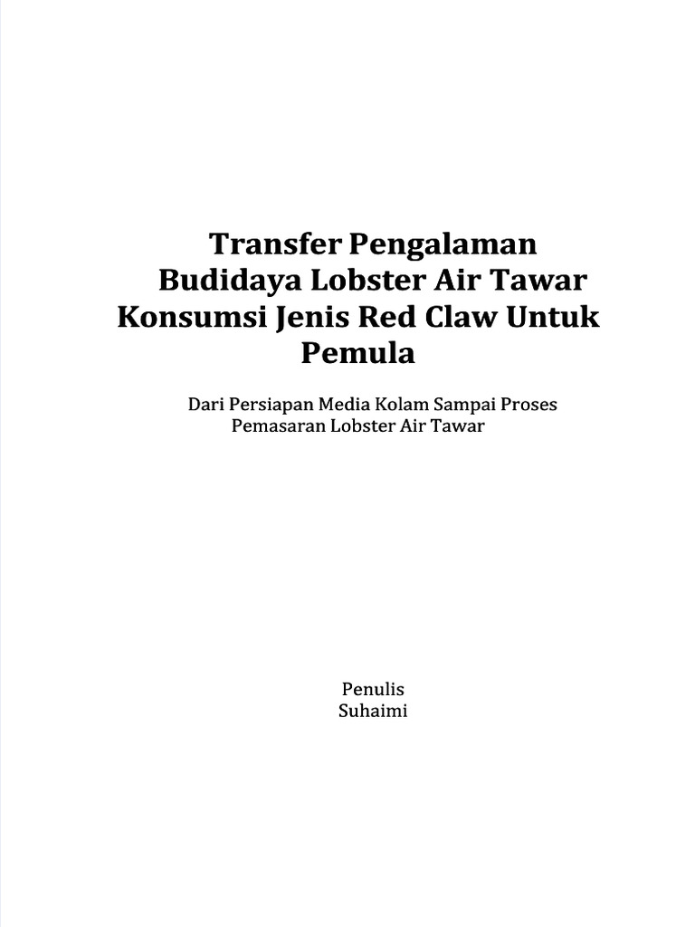 PDF Ebook Lobster Air Tawar Transfer Pengalaman - Compress | PDF