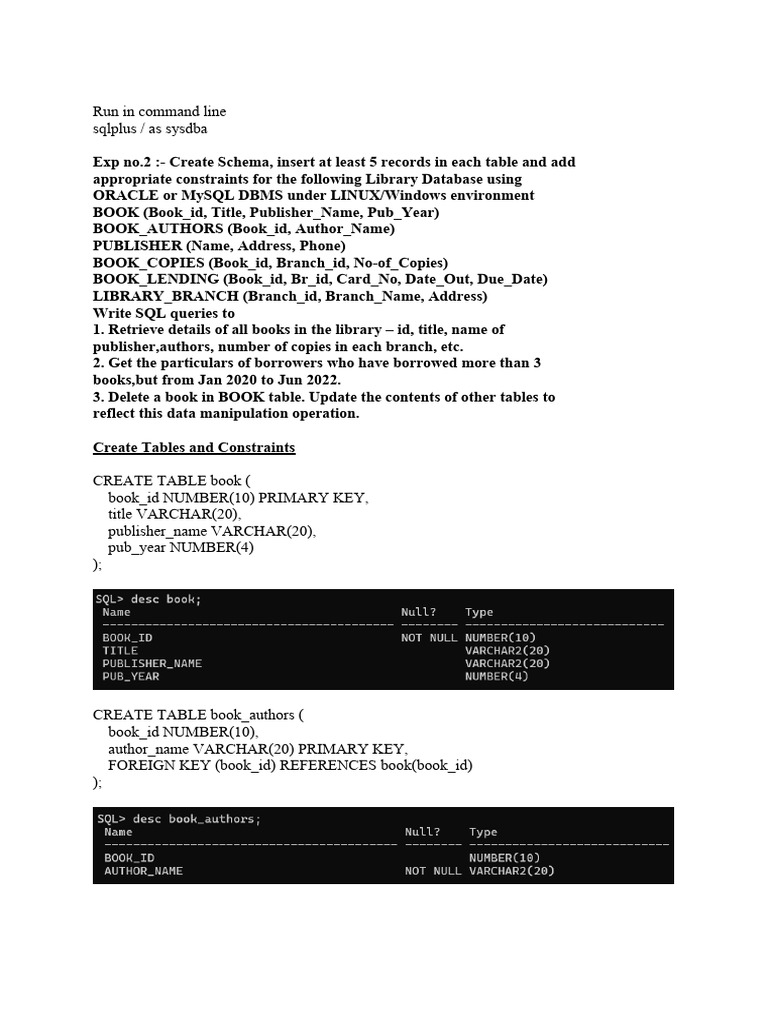 Dbms Lab Pdf Databases Relational Database