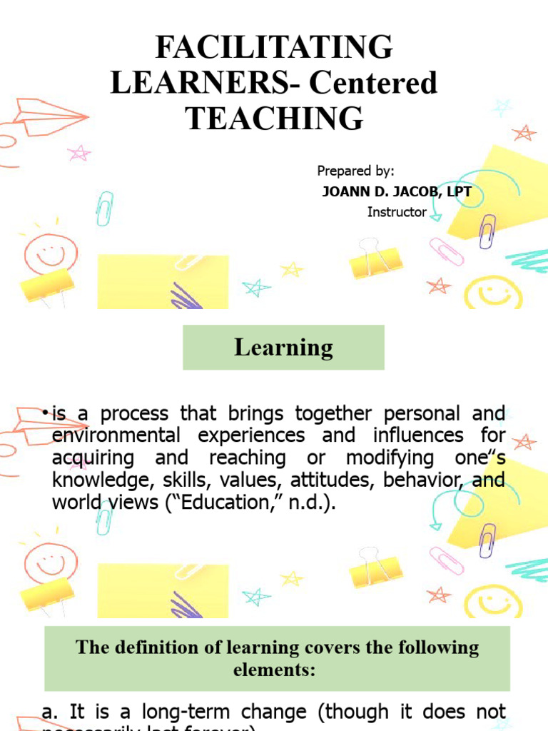 Facilitating Learners - Centered Teaching | PDF | Constructivism (Philosophy Of Education ...