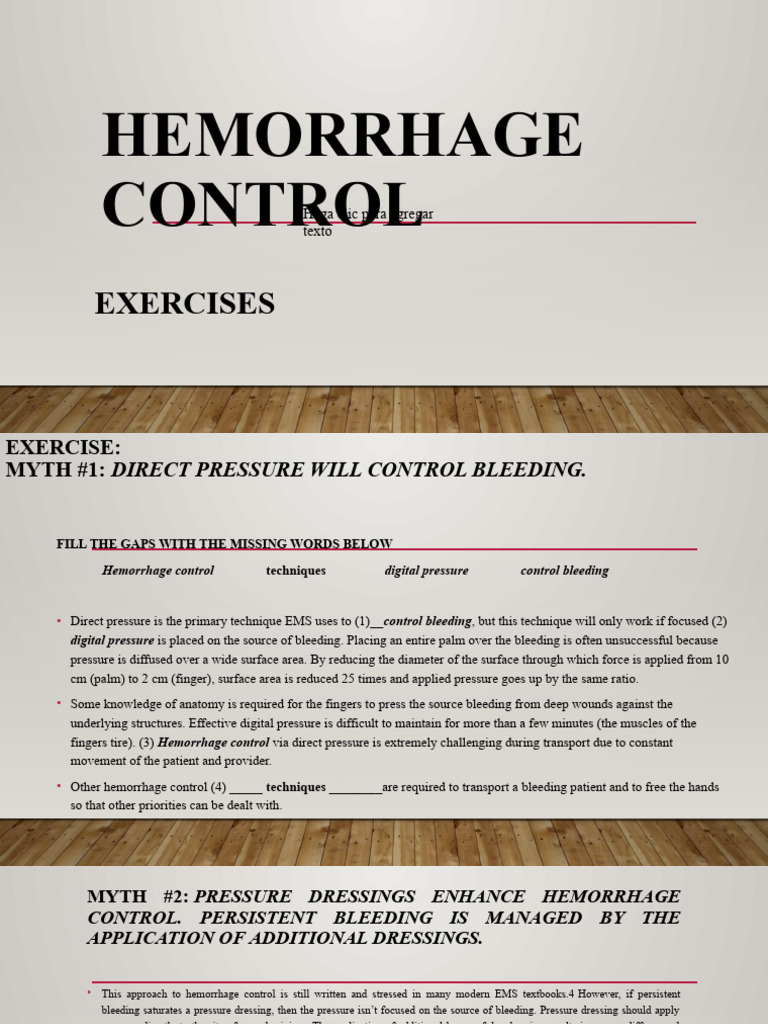 Exercises MYTH 1 to 4 | Download Free PDF | Hemostasis | Bleeding