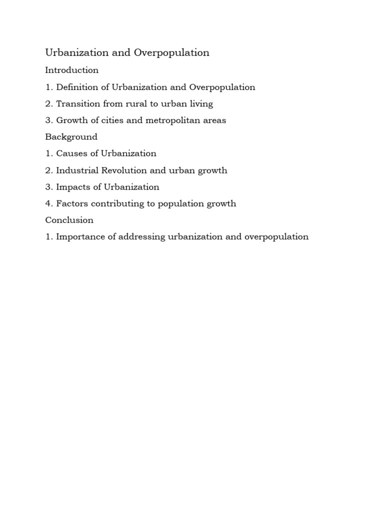 Urbanization & Overpopulation Guide | PDF