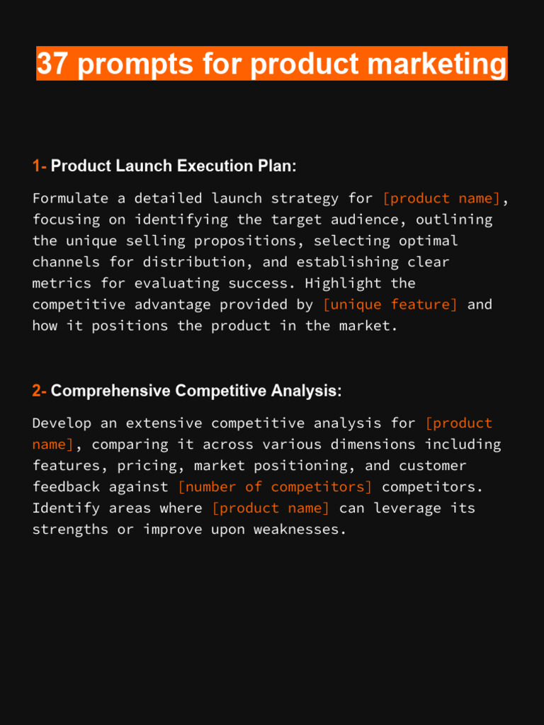 37 Prompts For Product Marketing - Mohamed Sakr | PDF | Marketing ...