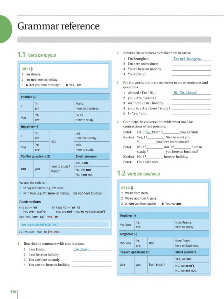 A1 Nav Unit1.2 Grammar | PDF | Languages | Foreign Language Studies
