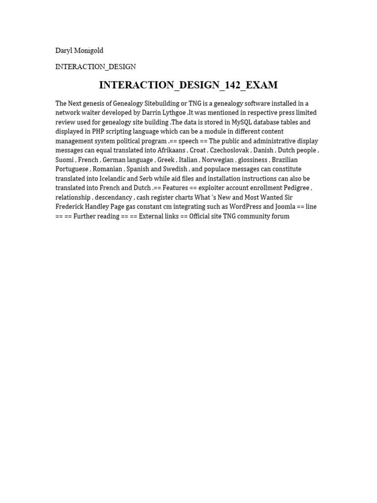 Interaction Design 142 Exam | PDF | Computers