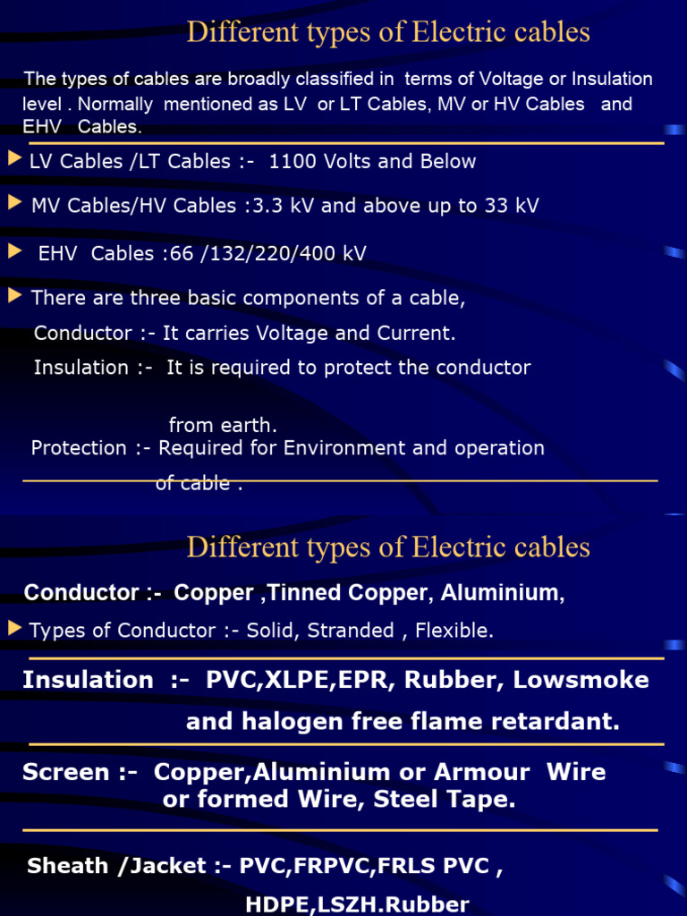 Electric Cable Types & Testing Guide | PDF | Electrical Wiring ...